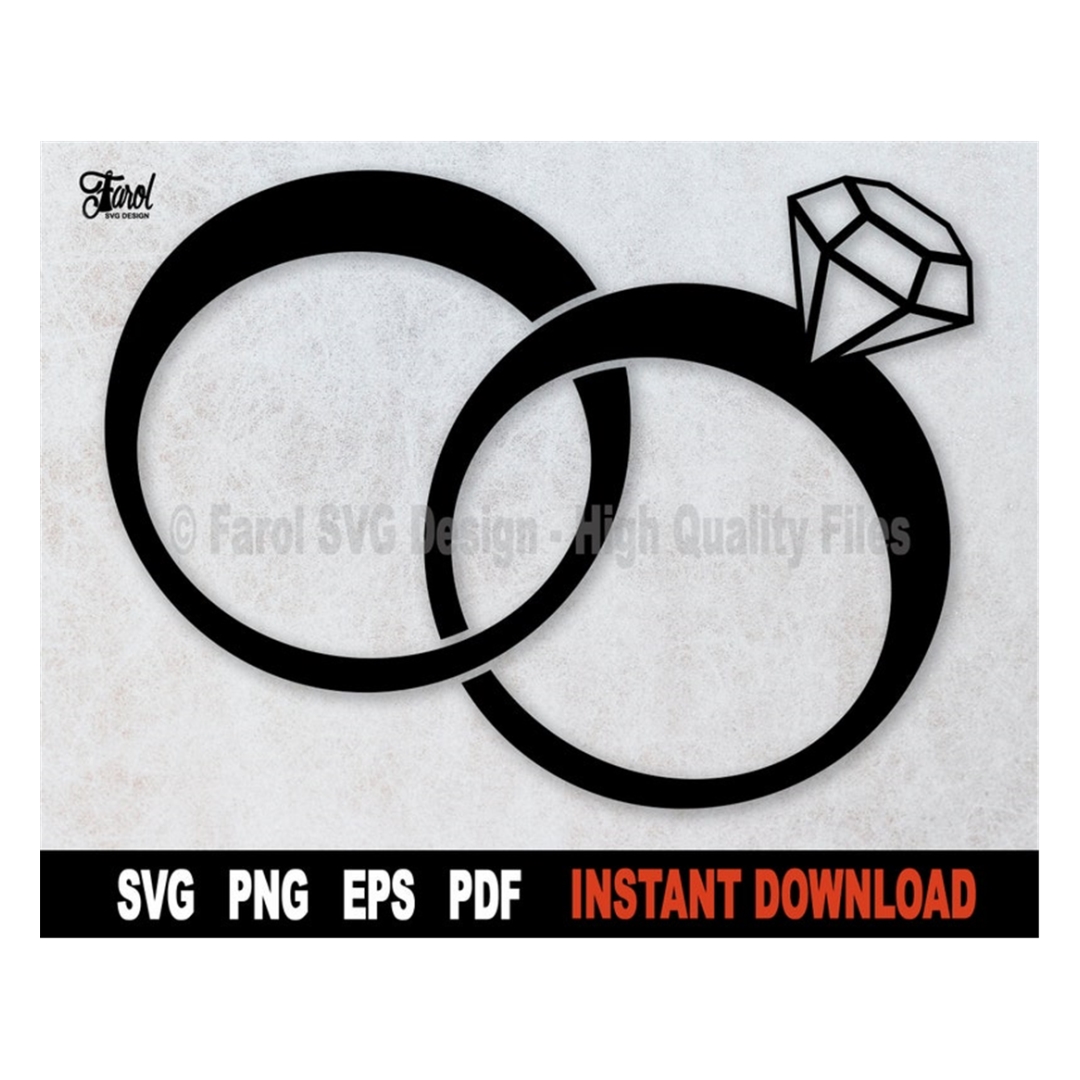 Diamond Ring SVG, Pair of Rings SVG File For Cricut, Silhoue | Inspire ...