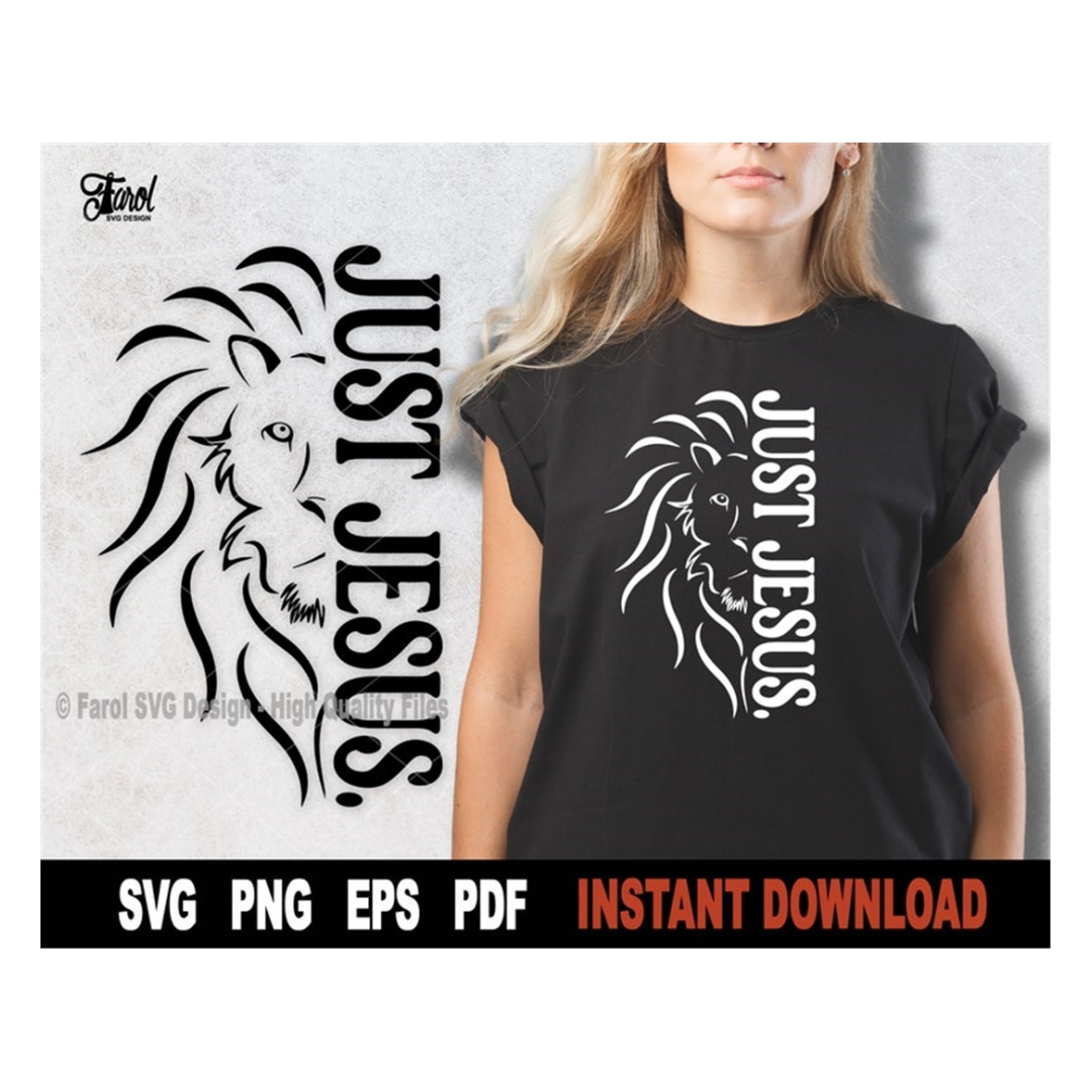 Just Jesus Svg, Lion Of Judah Svg, Motivational Svg File for - Inspire ...