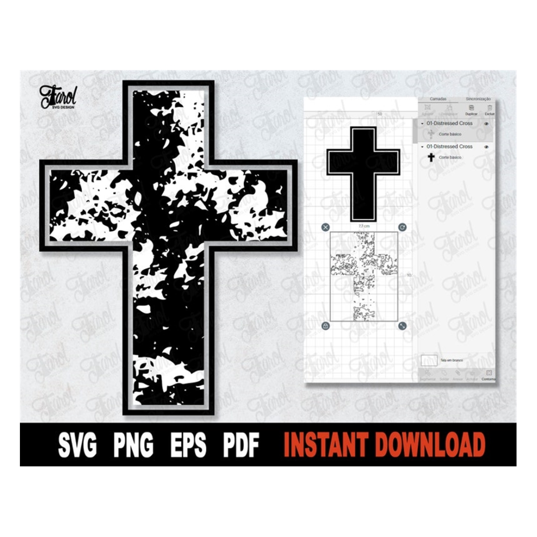 Grunge Cross SVG, Distressed Christian Cross Svg File For Cr - Inspire ...