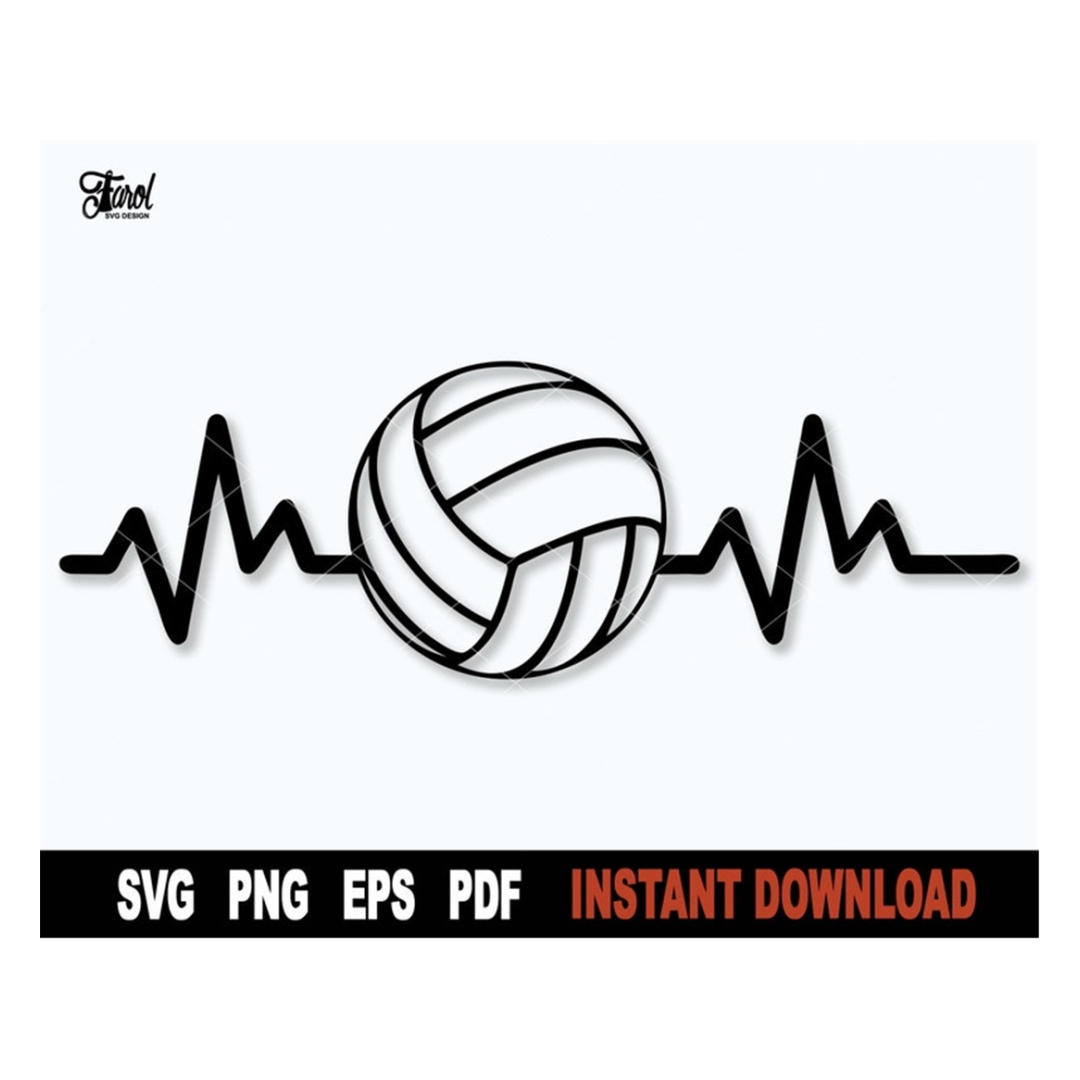 Heartbeat Volleyball Svg, Volleyball Svg File For Cricut, Si | Inspire ...