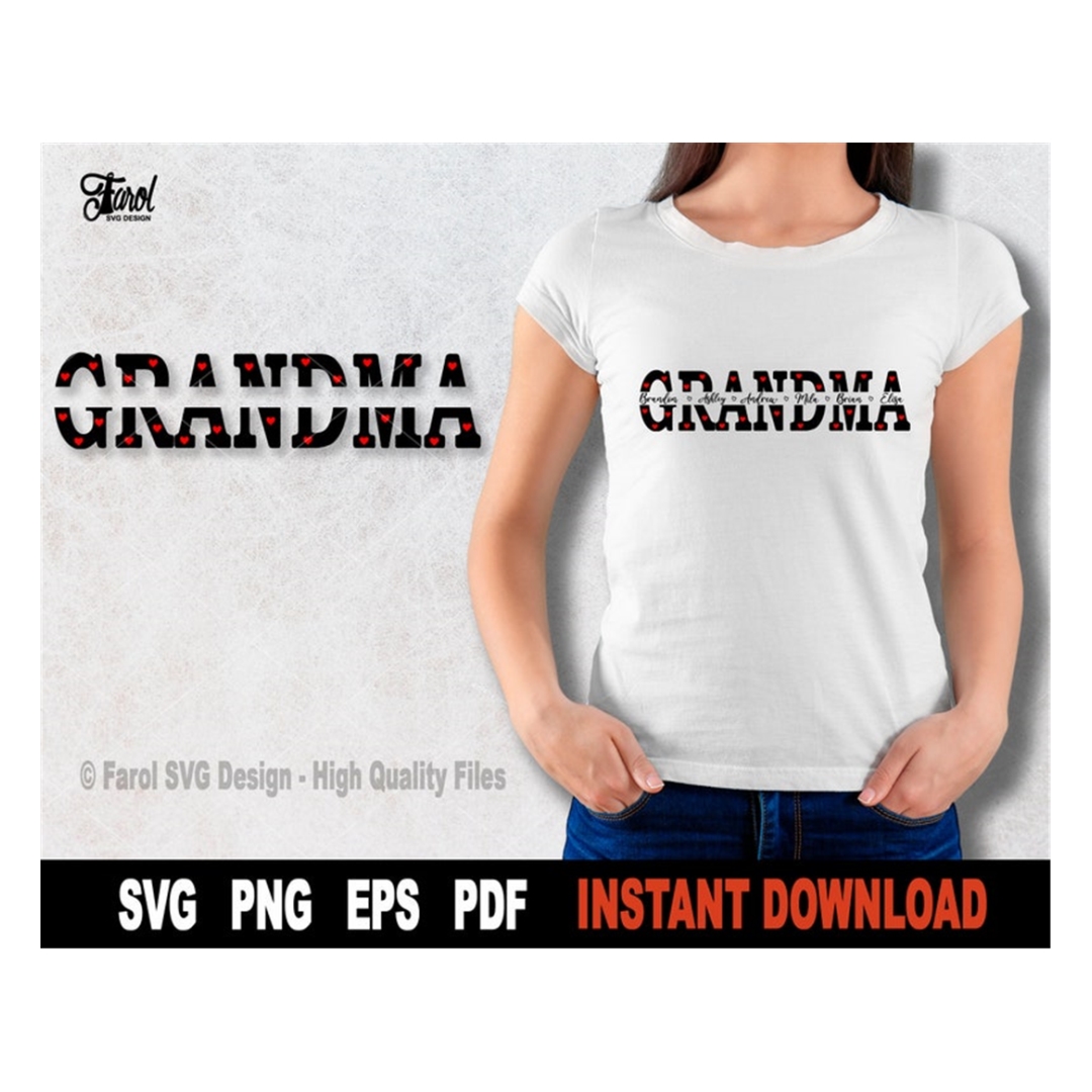 Grandma SVG, Split Name Frame Svg, Mother's Day SVG File For | Inspire Uplift