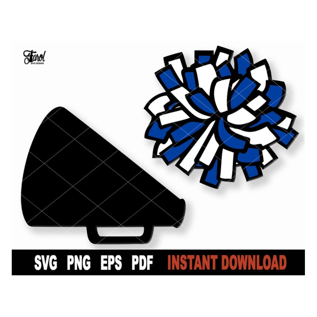 Megaphone Svg, Pom Pom Svg, Cheerleader Svg, Svg Cut File, - Inspire Uplift