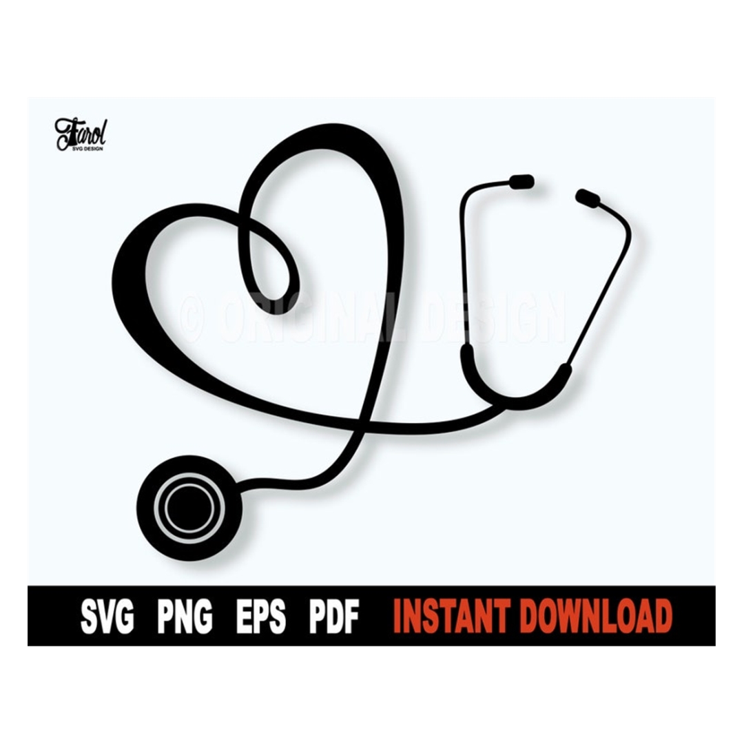 Nurse Stethoscope SVG Cut File, Heart Stethoscope SVG File F | Inspire ...
