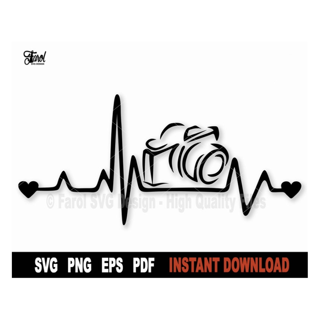 Camera Svg, Heartbeat Photography Svg File For Cricut, Silho | Inspire ...