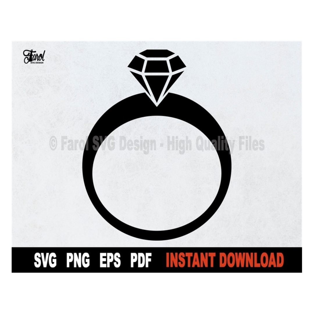 Ring Svg With Jewel, Engagement Ring Svg File For Cricut, Bl | Inspire ...