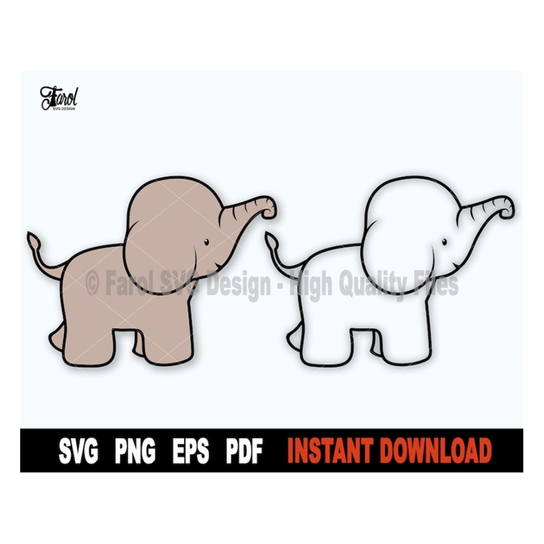 Elephant SVG, Baby Elephant SVG File For Cricut, Silhouette, | Inspire ...