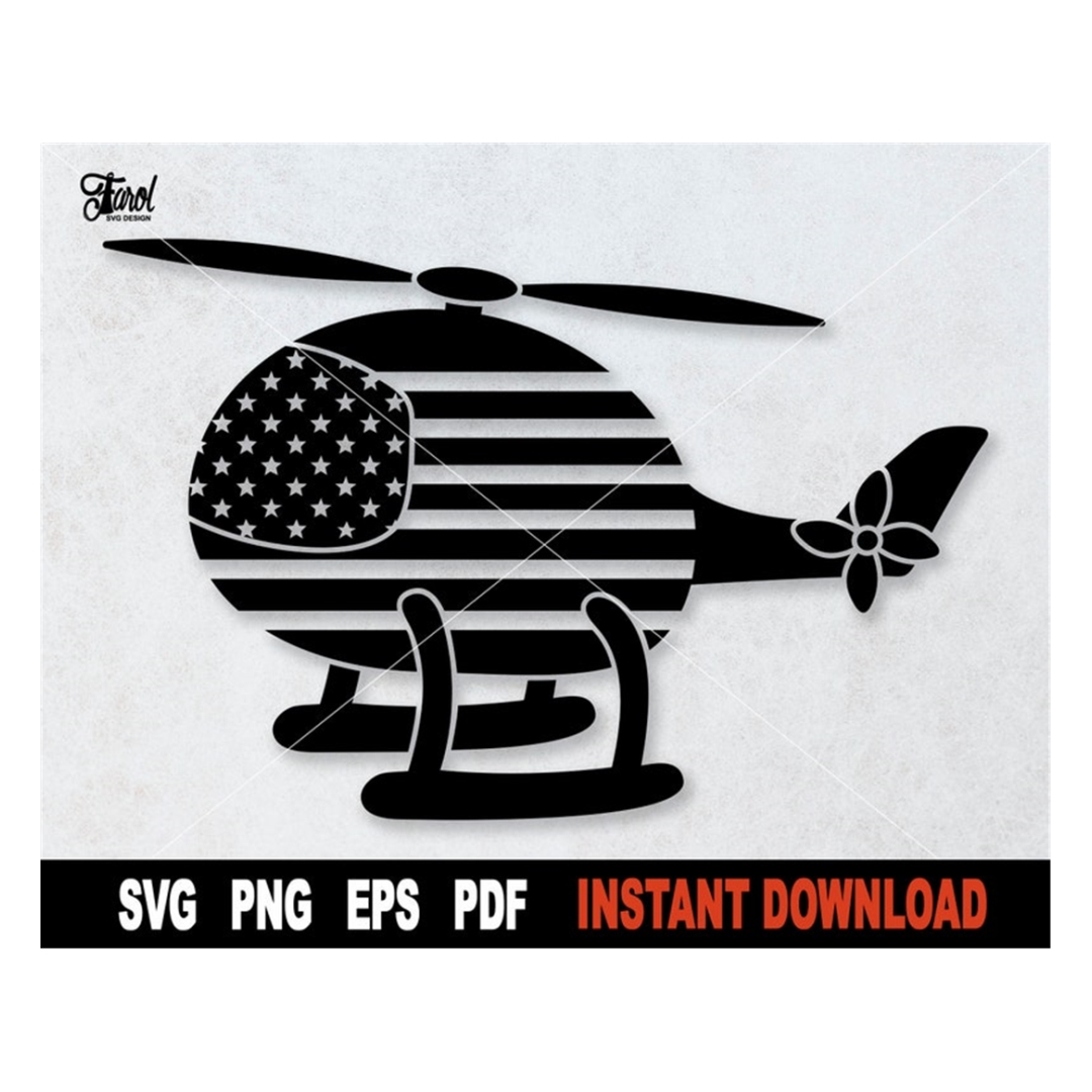 Helicopter SVG, America Cut File, Patriotic Clipart, Shirt - Inspire Uplift
