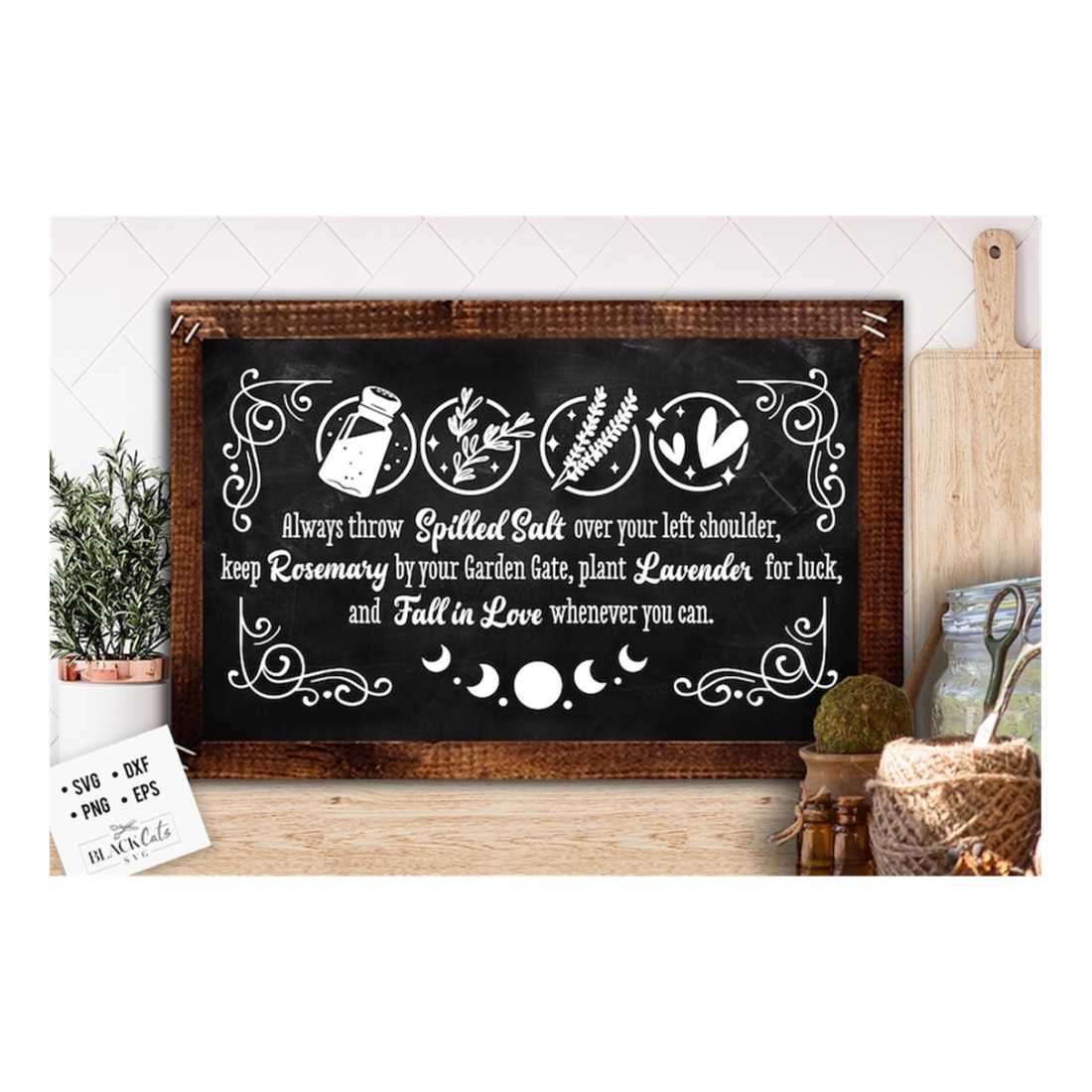 Always throw spilled salt SVG, Witch kitchen svg, Magic Kitc | Inspire ...