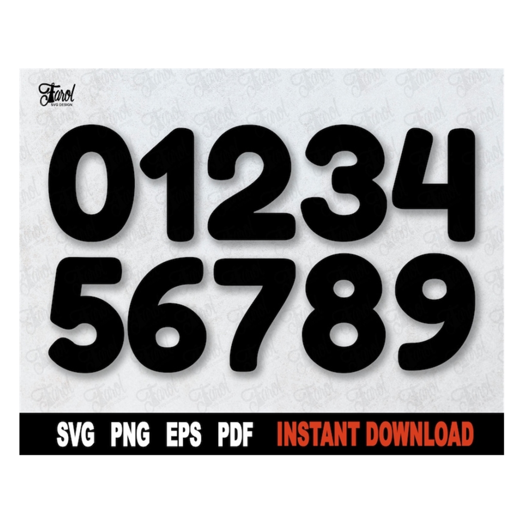 Numbers SVG Bundle, Simple Numbers SVG File For Cricut, Sil | Inspire ...