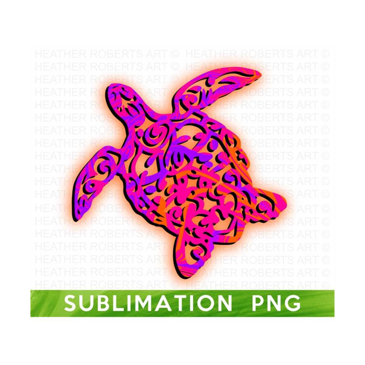 Sea Turtle Sublimation, Neon Tie Dye Sea Turtle PNG, Tribal | Inspire ...