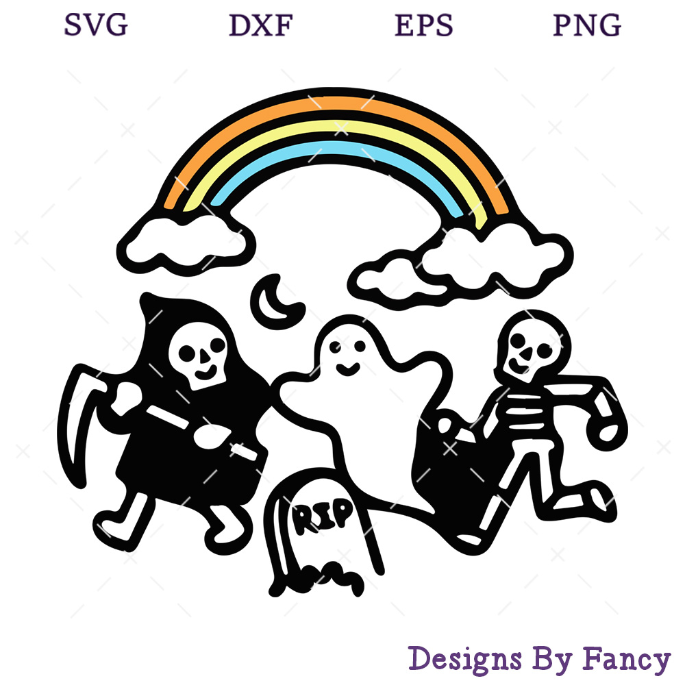 Cute Ghost Halloween SVG, Ghost And Skeleton SVG, Funny Hall - Inspire ...
