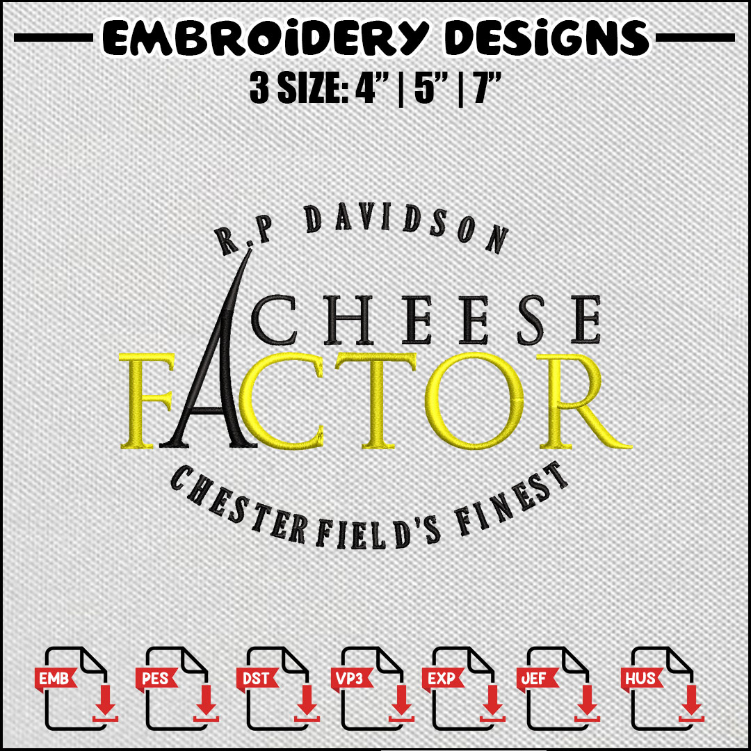 Cheese factor embroidery design, Embroidery design, Embroide | Inspire ...