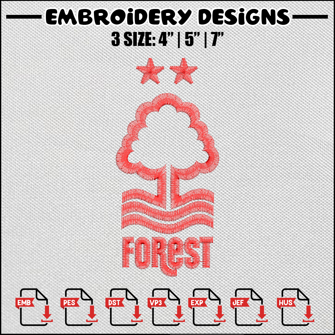 Nottingham forest embroidery design, Embroidery design, Embr | Inspire ...