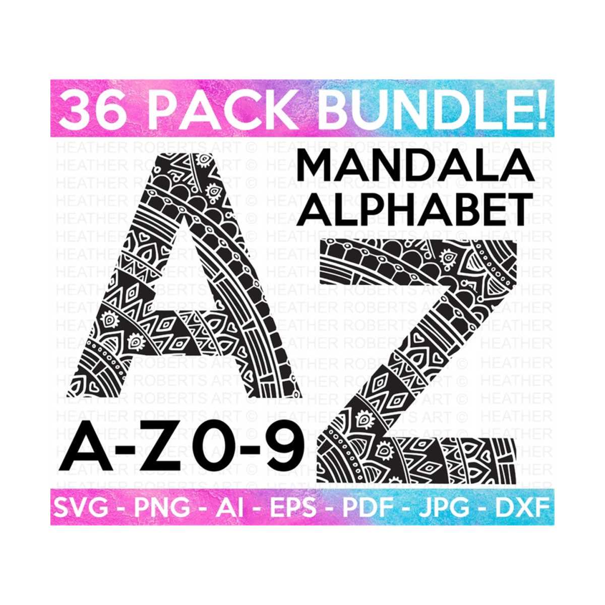 Mandala Alphabet and Numbers SVG, Mandala Monogram Frame Alp | Inspire ...