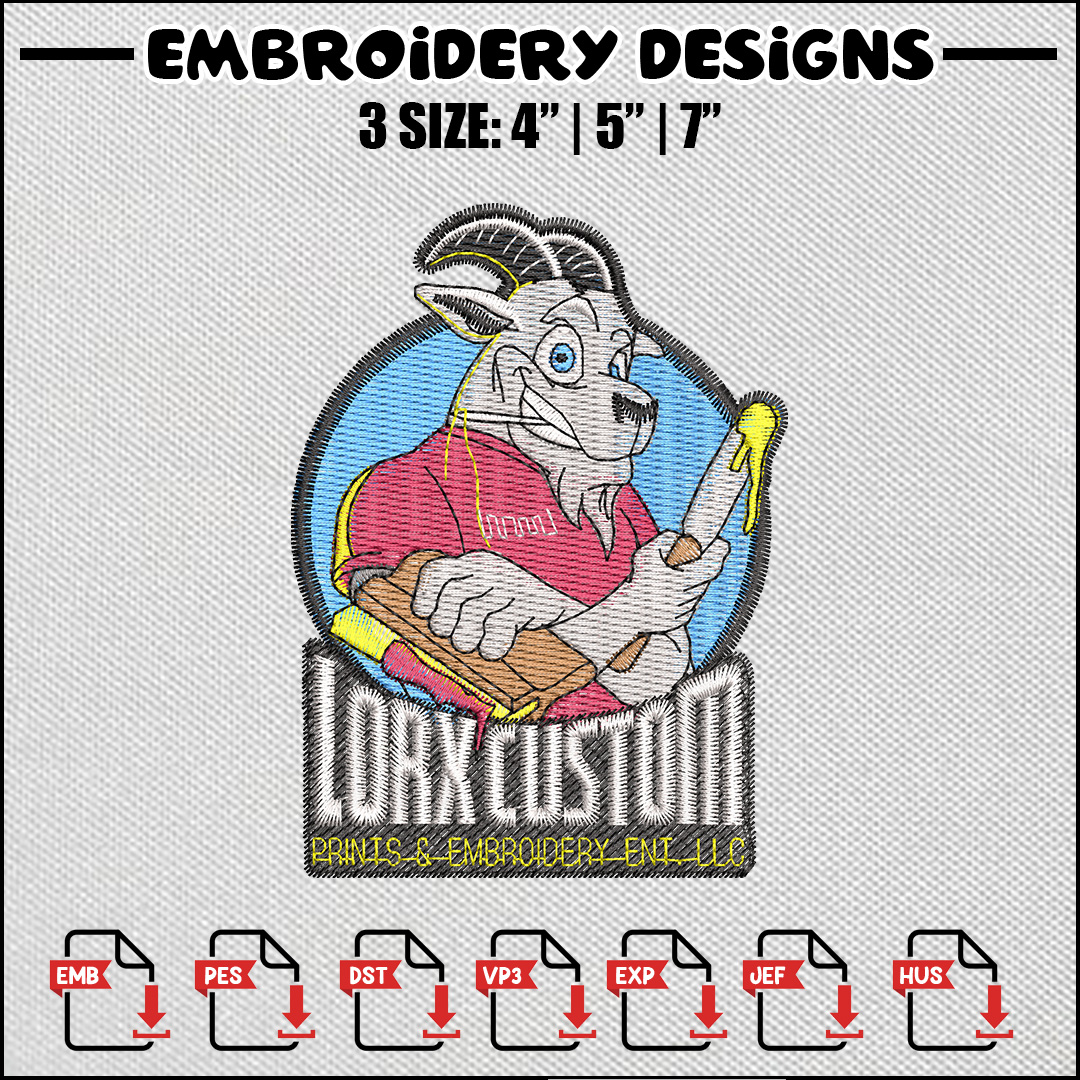 Lorx custom embroidery design, Embroidery design, Embroidery | Inspire ...