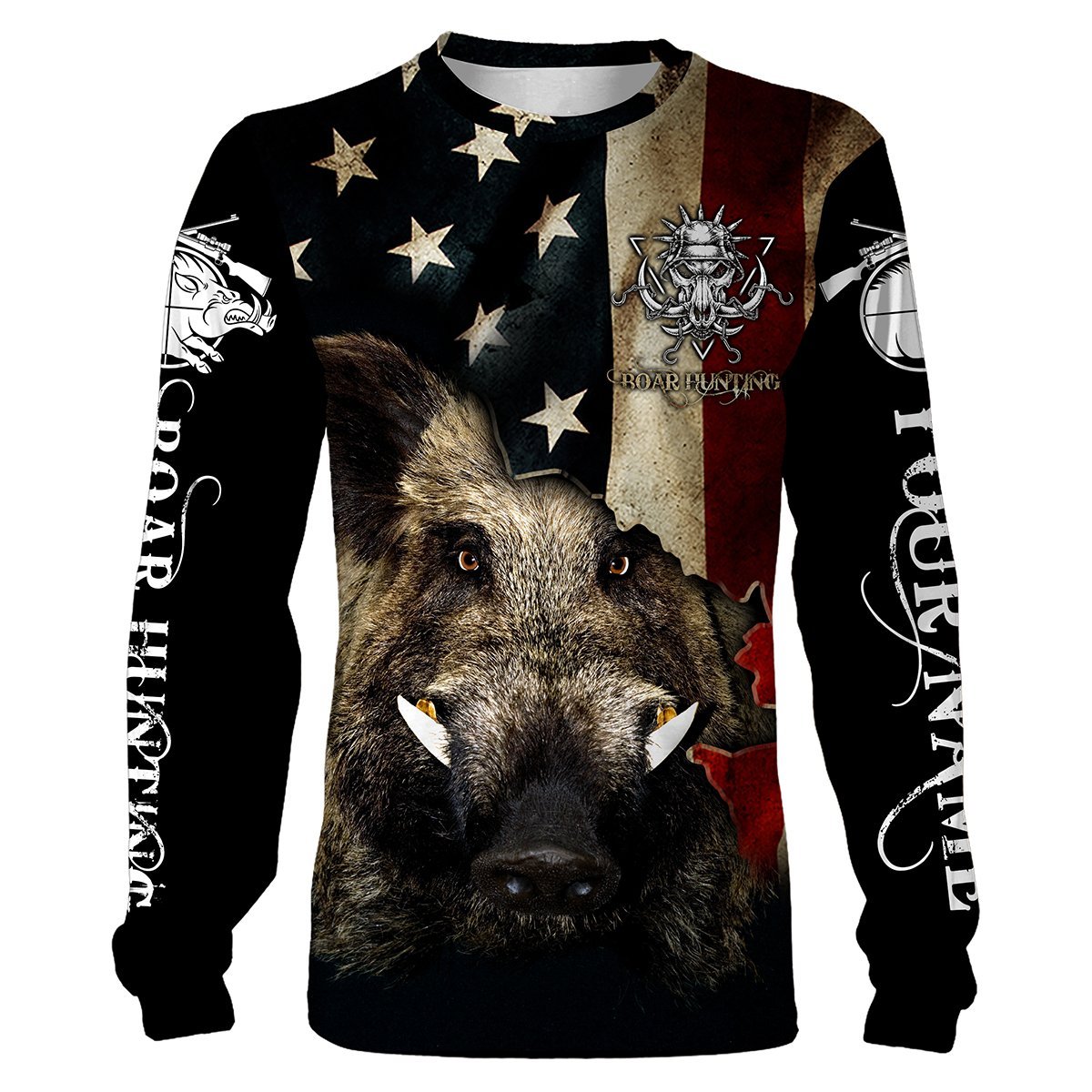 Boar Hunting Camo American Flag Patriotic Customize Name 3D | Inspire ...