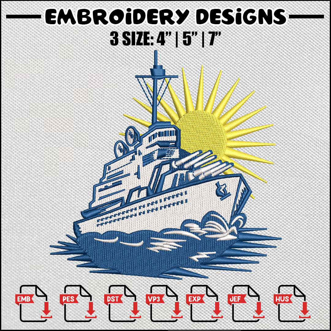 Ship embroidery design, Embroidery design, Embroidery files, | Inspire ...