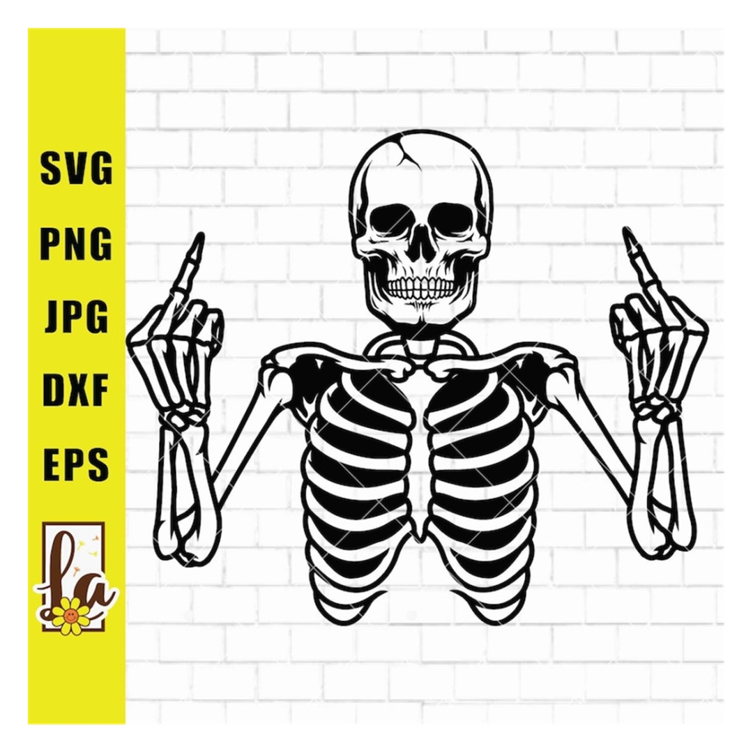 skeleton middle finger vector