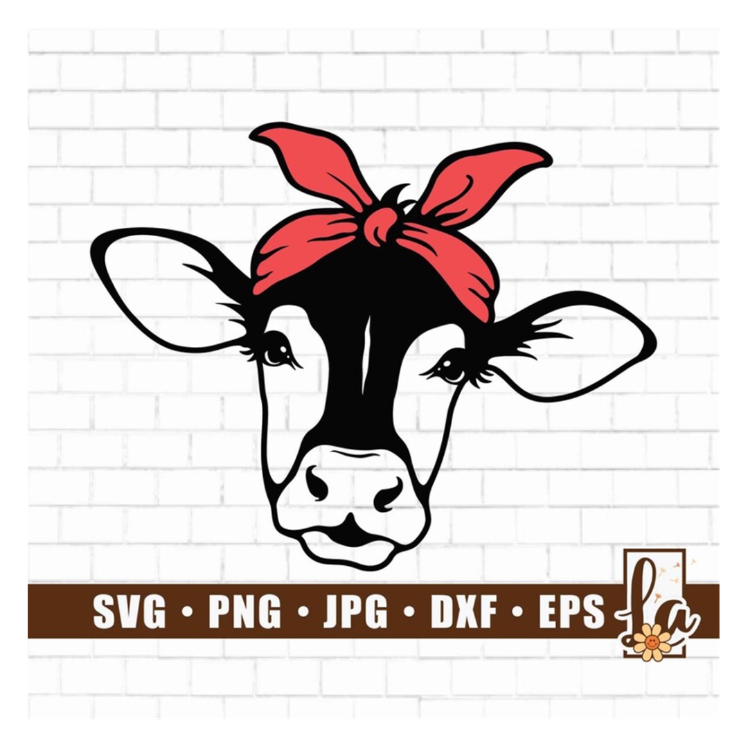 Cow With Bandana SVG | Cow Head Svg | Cow Face Svg | Cow wit - Inspire ...
