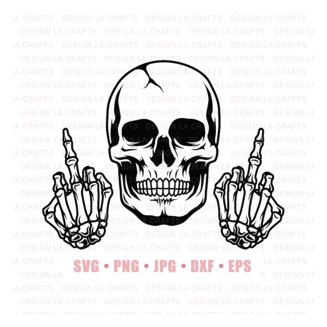 Skull Middle Finger Svg | Skull SVG | skeleton SVG | Skull C | Inspire ...