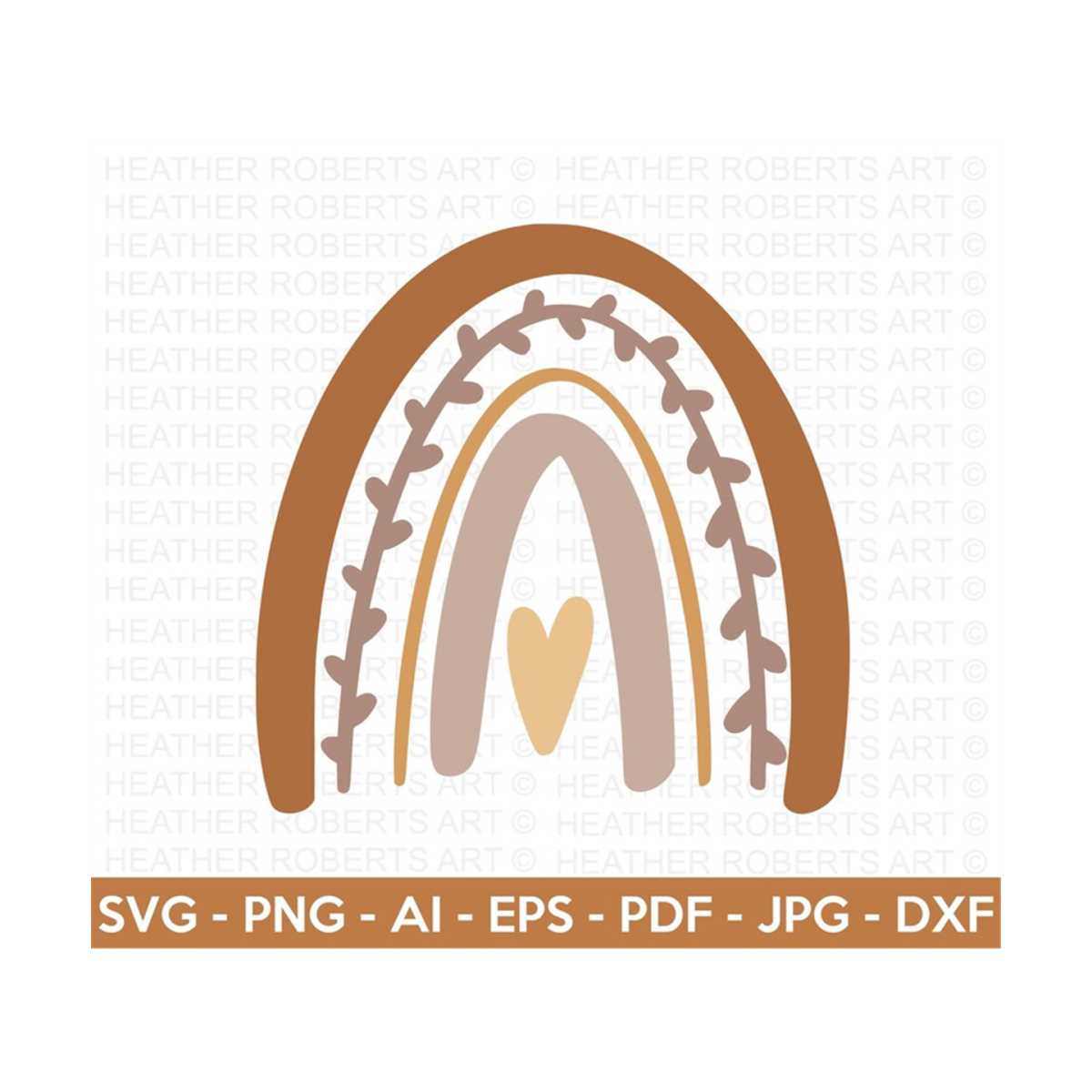 Boho Rainbow SVG, Boho Clipart SVG, Modern Design SVG, Hand | Inspire ...