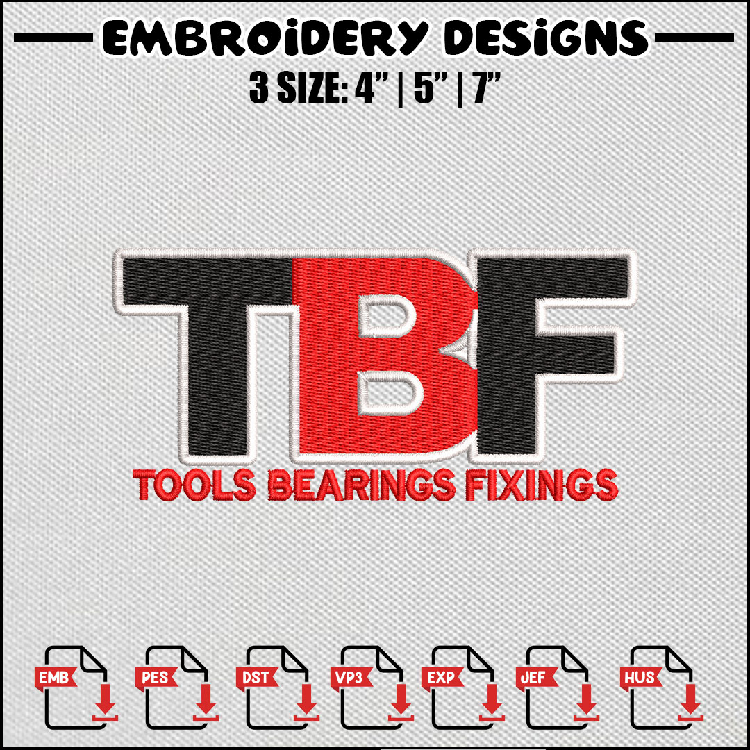 Tbf logo embroidery design, Embroidery design, Embroidery fi | Inspire ...