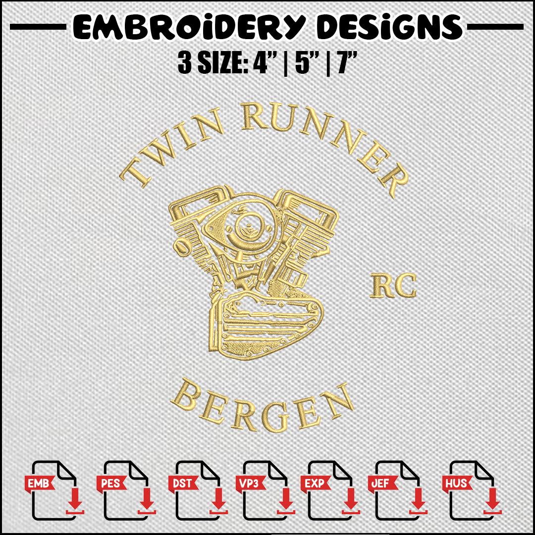 Twin logo embroidery design, Embroidery design, Embroidery f | Inspire ...
