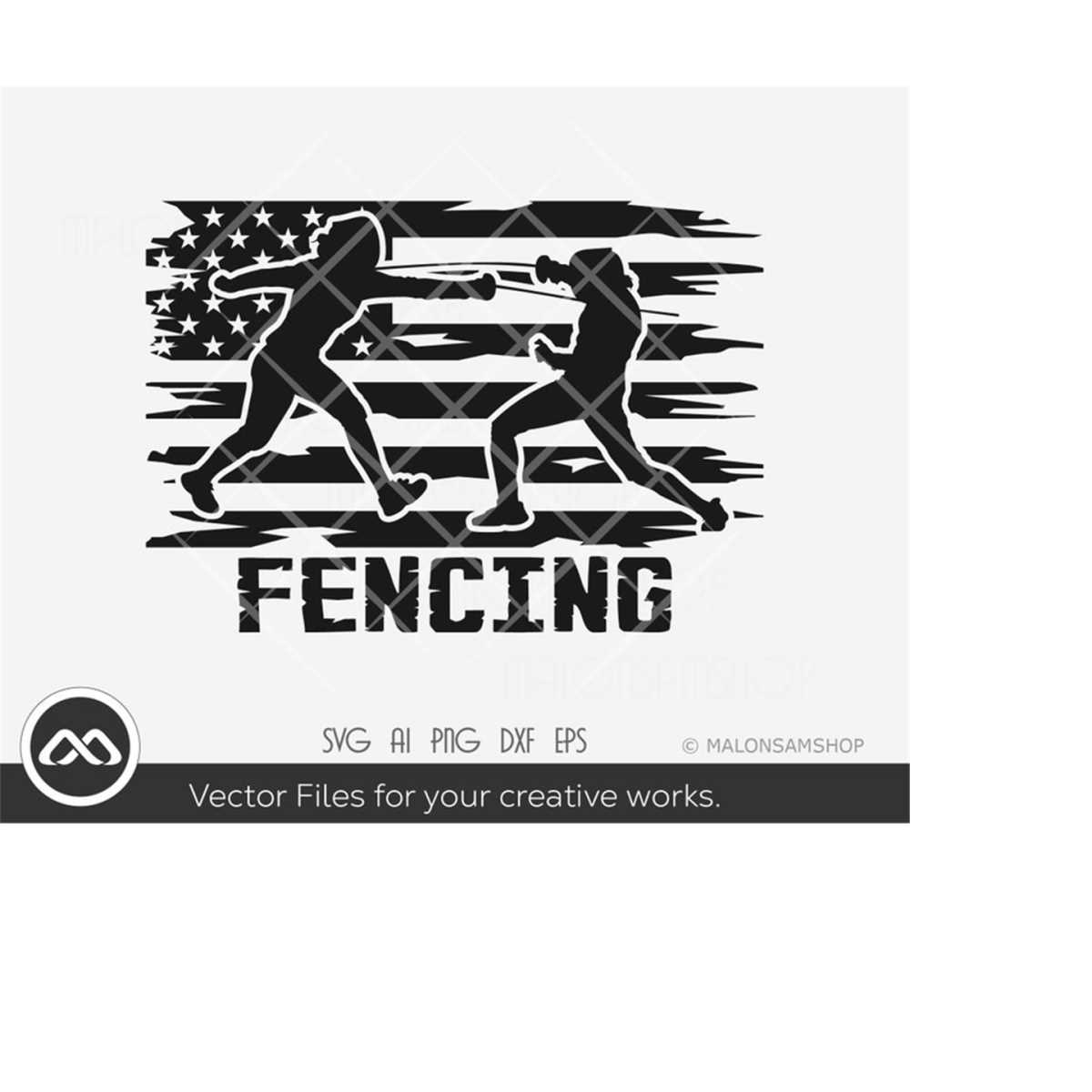 Fencing SVG Us flag - fencing svg, fencing sword, silhouette | Inspire ...