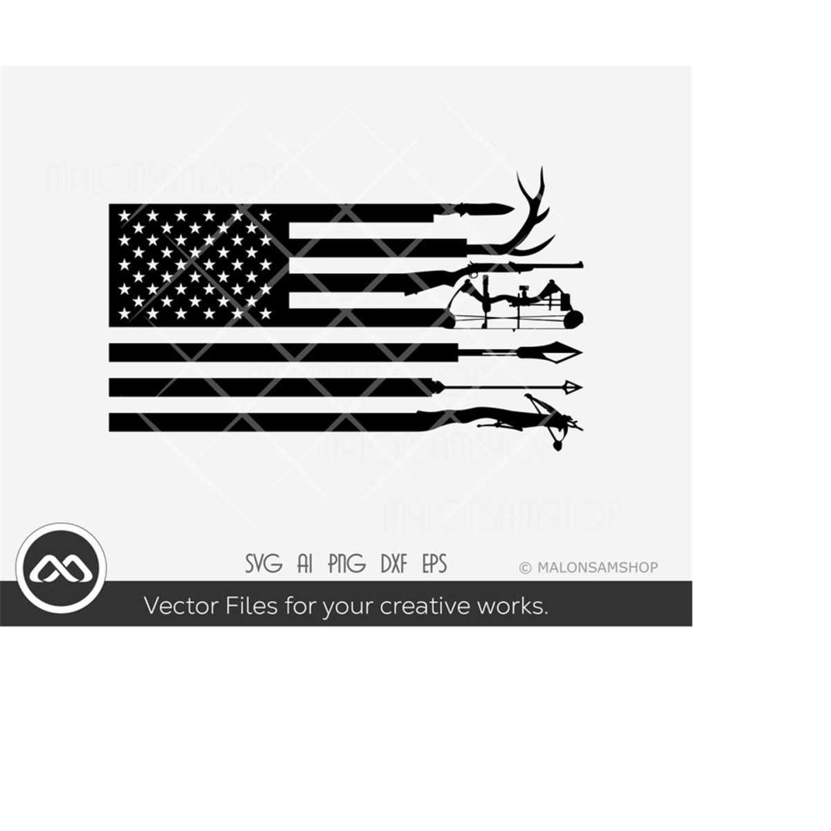 Hunting SVG USA flag hunting Weapons - Deer Hunting svg, hun | Inspire ...