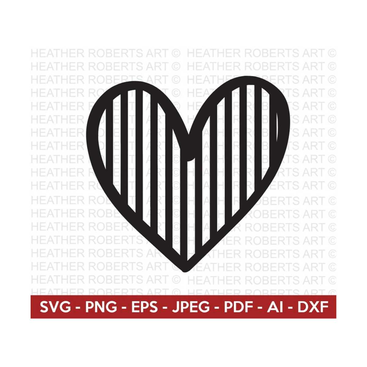 Vertical Pattern Heart Svg, Heart SVG, Hand-drawn Heart svg, | Inspire ...