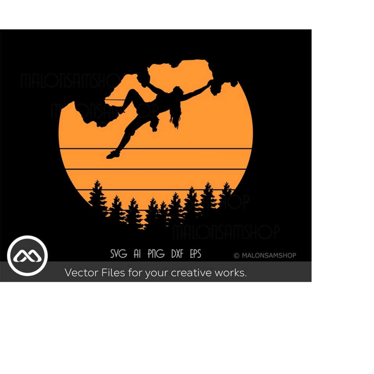 Rock Climbing SVG Girl Climbing - climbing svg, hiking svg, - Inspire ...