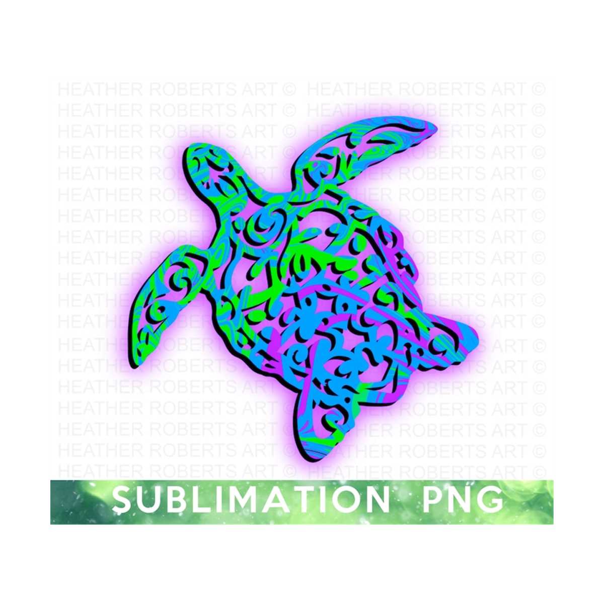 Sea Turtle Sublimation, Neon Tie Dye Sea Turtle PNG, Tribal | Inspire ...