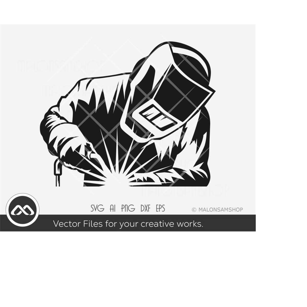 Welder SVG Silhouette - welder svg, welding png, torch mask | Inspire ...