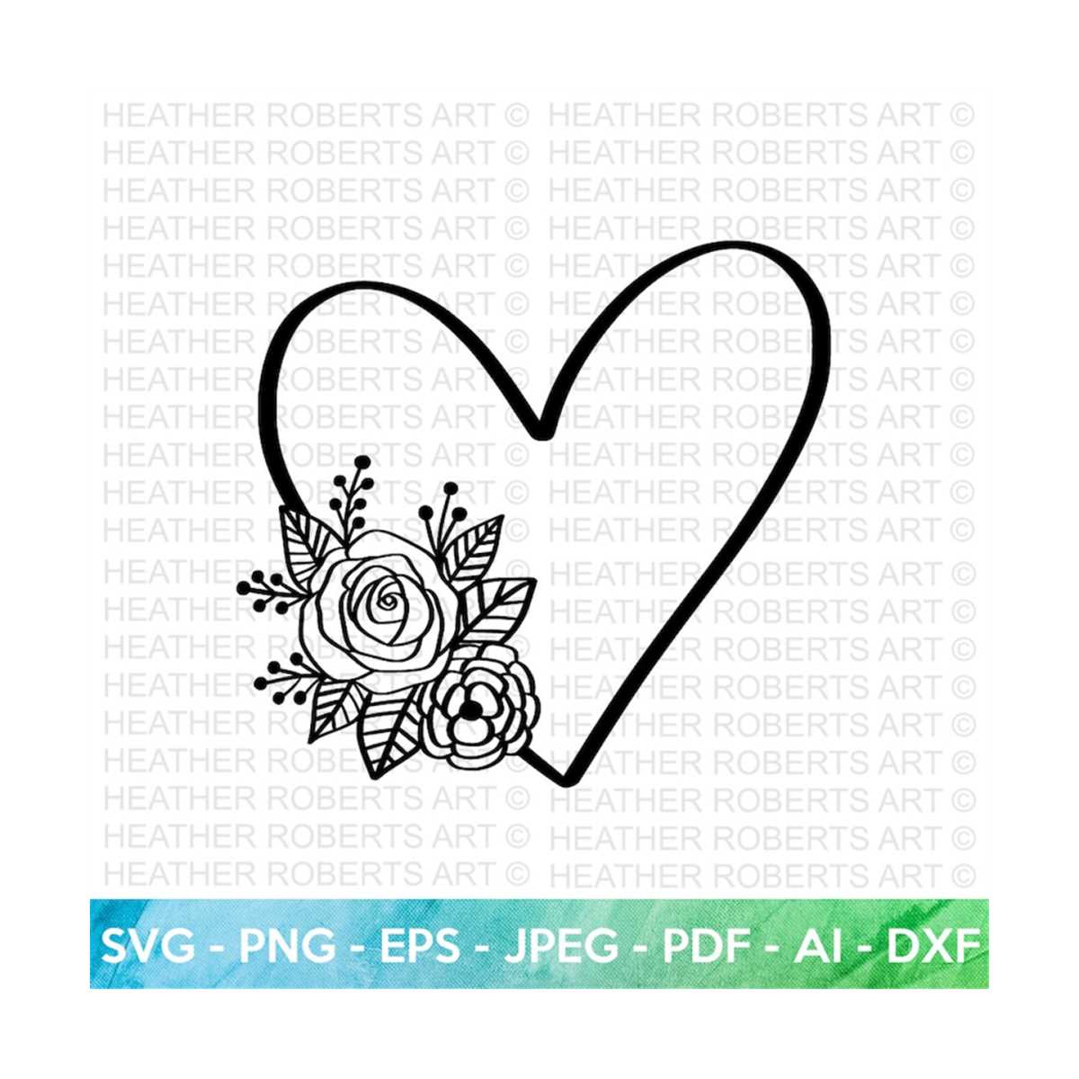 Rose Heart Svg, Floral Heart Svg, Heart Frame Svg, Heart Svg | Inspire ...