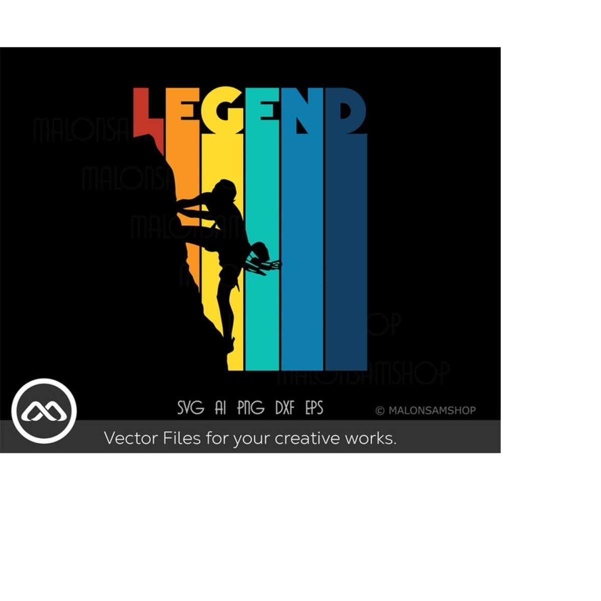 Retro Rock Climbing SVG Legend - climbing svg, hiking svg, r | Inspire ...