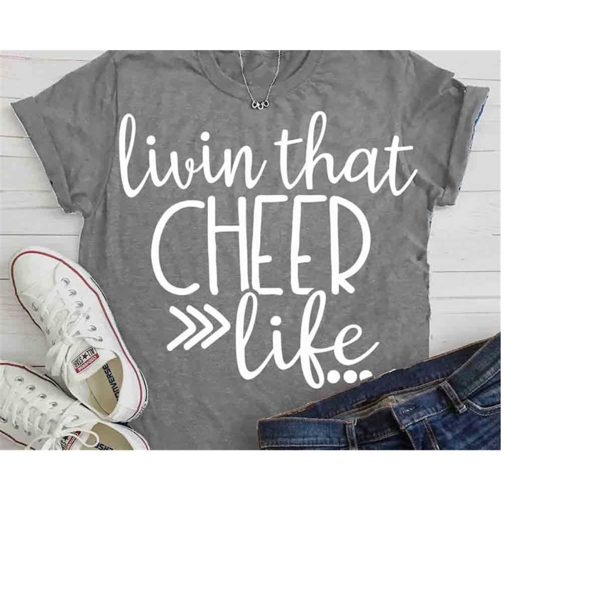 Cheer svg, living that Cheer life, svg, cheerleader svg, Che | Inspire ...