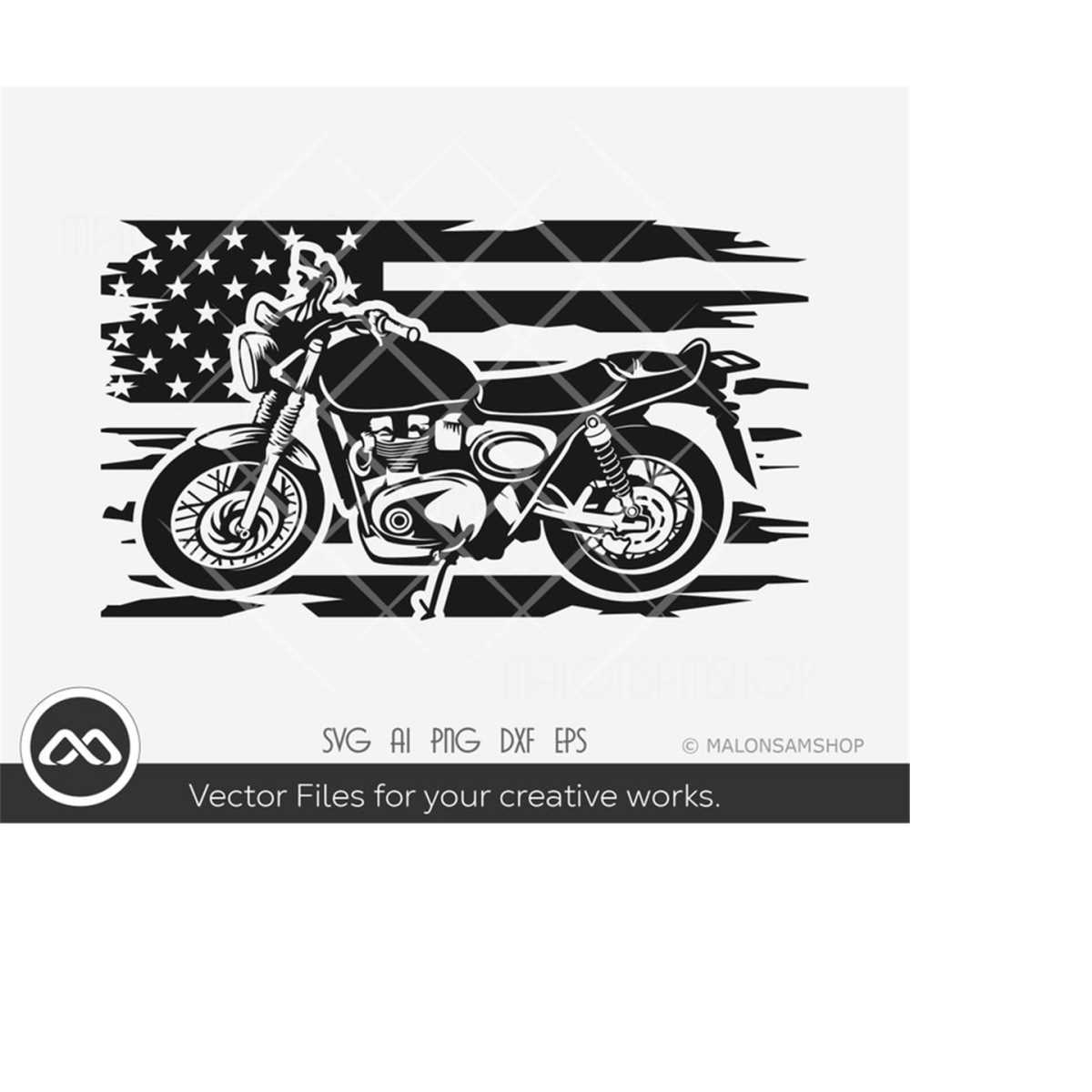 Motorcycle SVG Us flag Motor - motorcycle svg, clipart, bike | Inspire ...