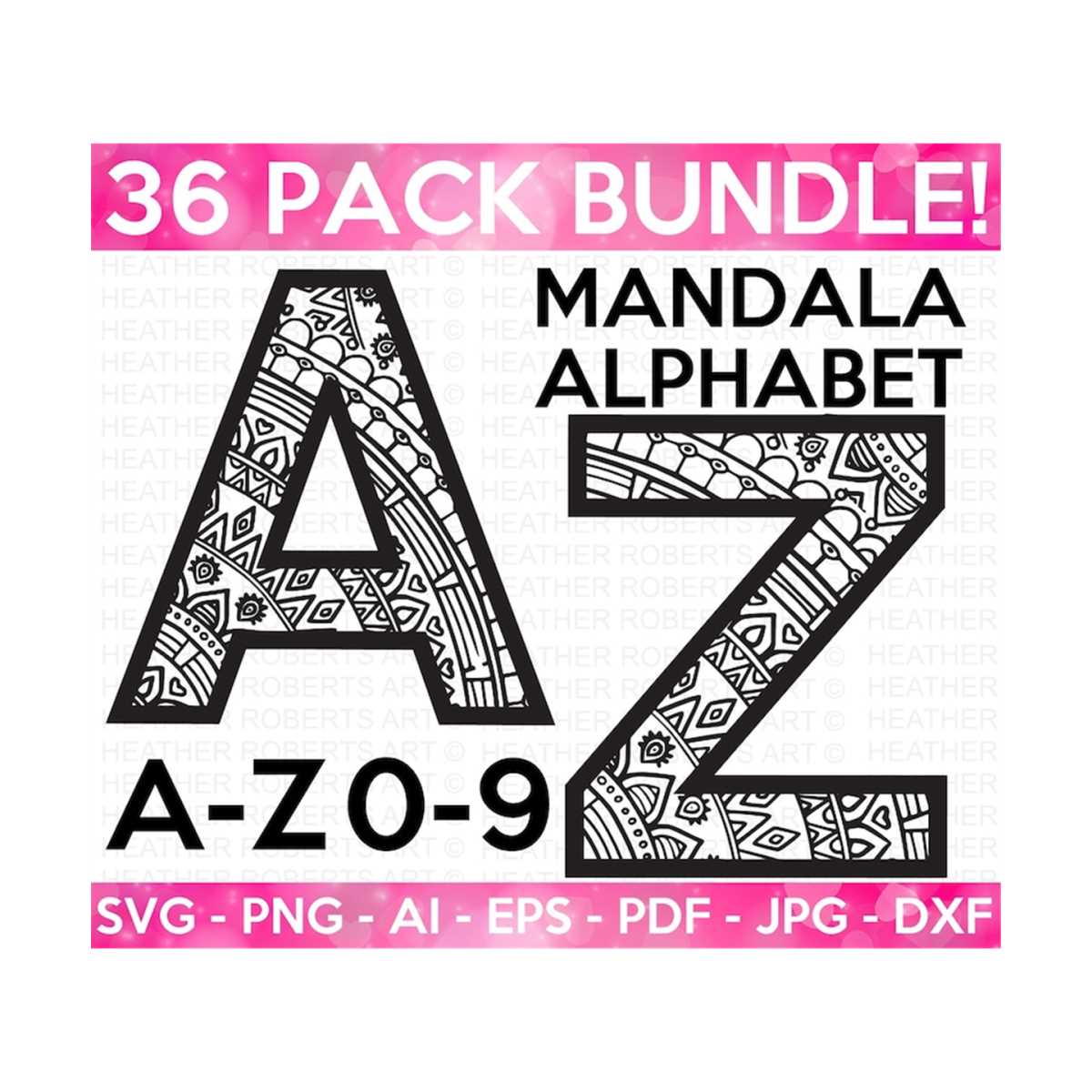 Mandala Alphabet and Numbers SVG, Mandala Monogram Frame Alp | Inspire ...