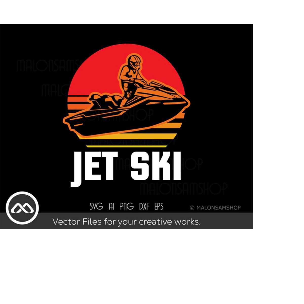 Jet ski SVG Retro sunset - jet ski svg, beach life svg, summ | Inspire ...