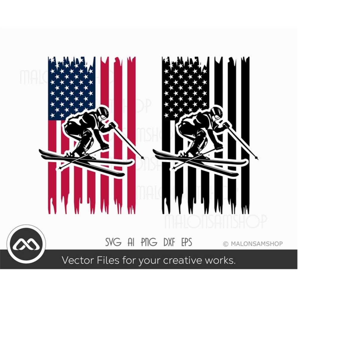 Cool Ski SVG USA flag - ski svg, snowboarding svg, skiing sv - Inspire ...