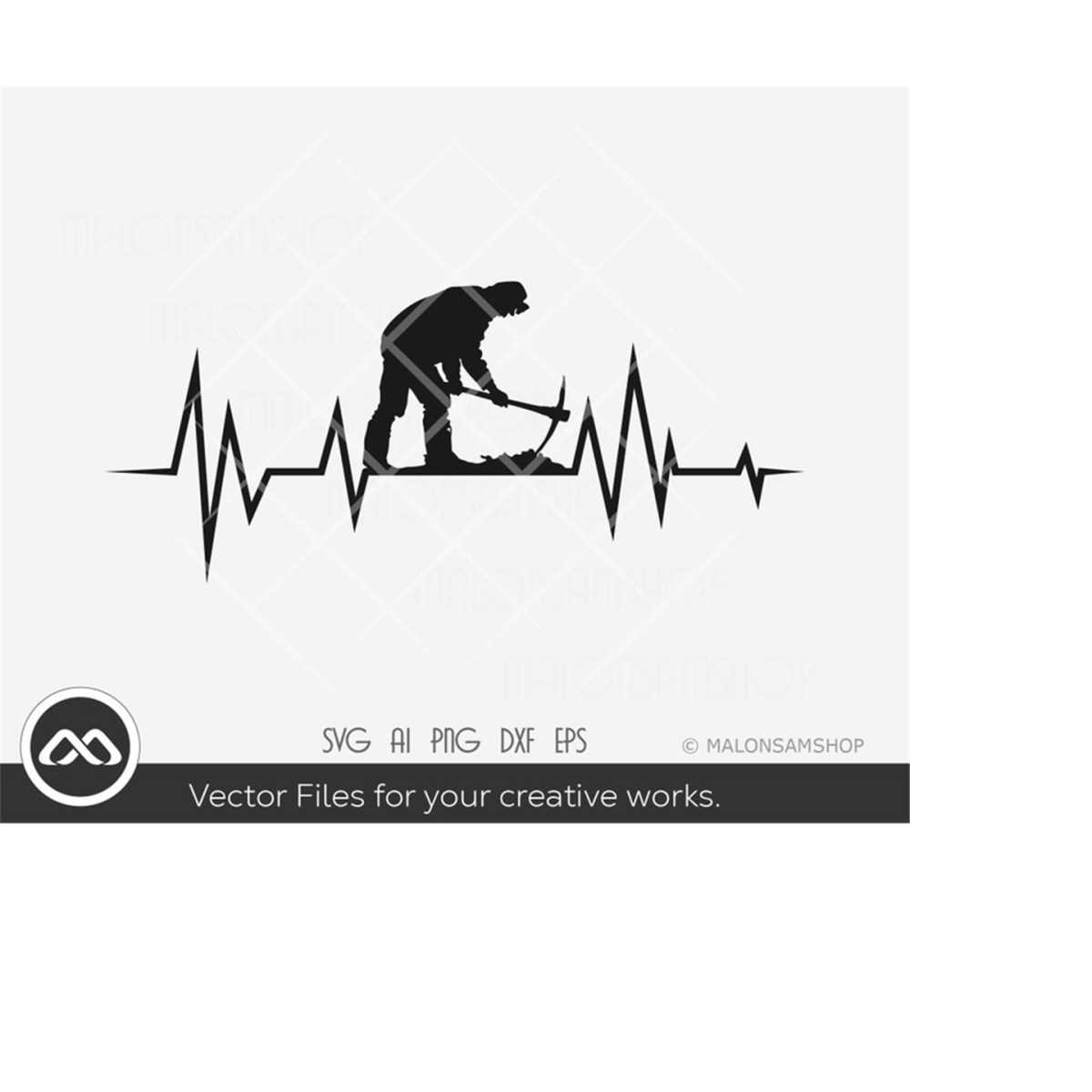 Mining SVG heartbeat - Miner svg, pickaxe svg, png, silhouet | Inspire ...