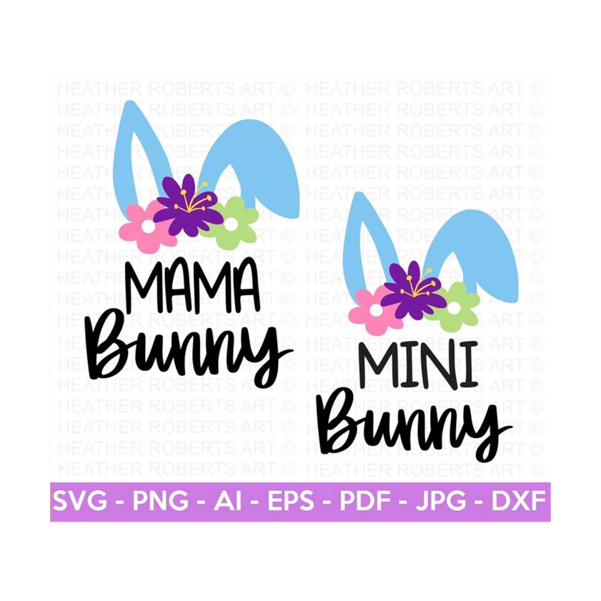 Mama and Mini Easter Bunny SVG, Happy Easter SVG, Easter Bun | Inspire ...