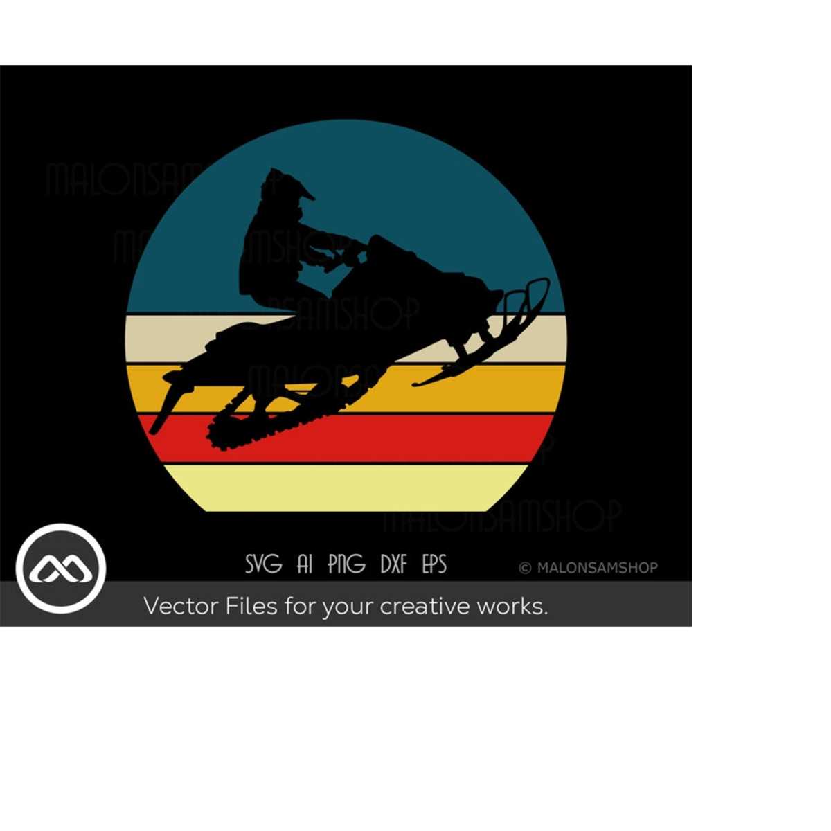 Snowmobile SVG Retro Vintage - snowmobile svg, winter sports | Inspire ...