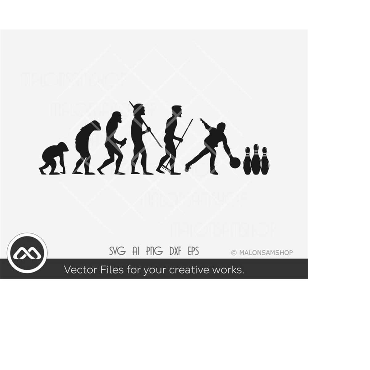 Bowling SVG Evolution - bowling svg, bowler svg, dxf, eps, c | Inspire Uplift