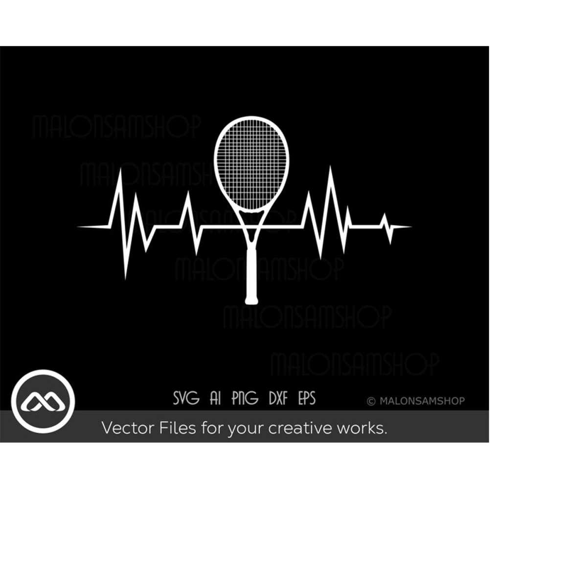 Tennis SVG Racket Heart beat - tennis svg, tennis ball svg, | Inspire ...