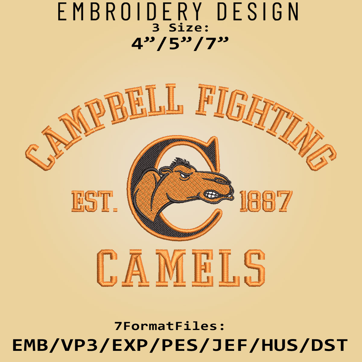 Campbell Fighting Camels embroidery design, NCAA Logo Embroi | Inspire ...
