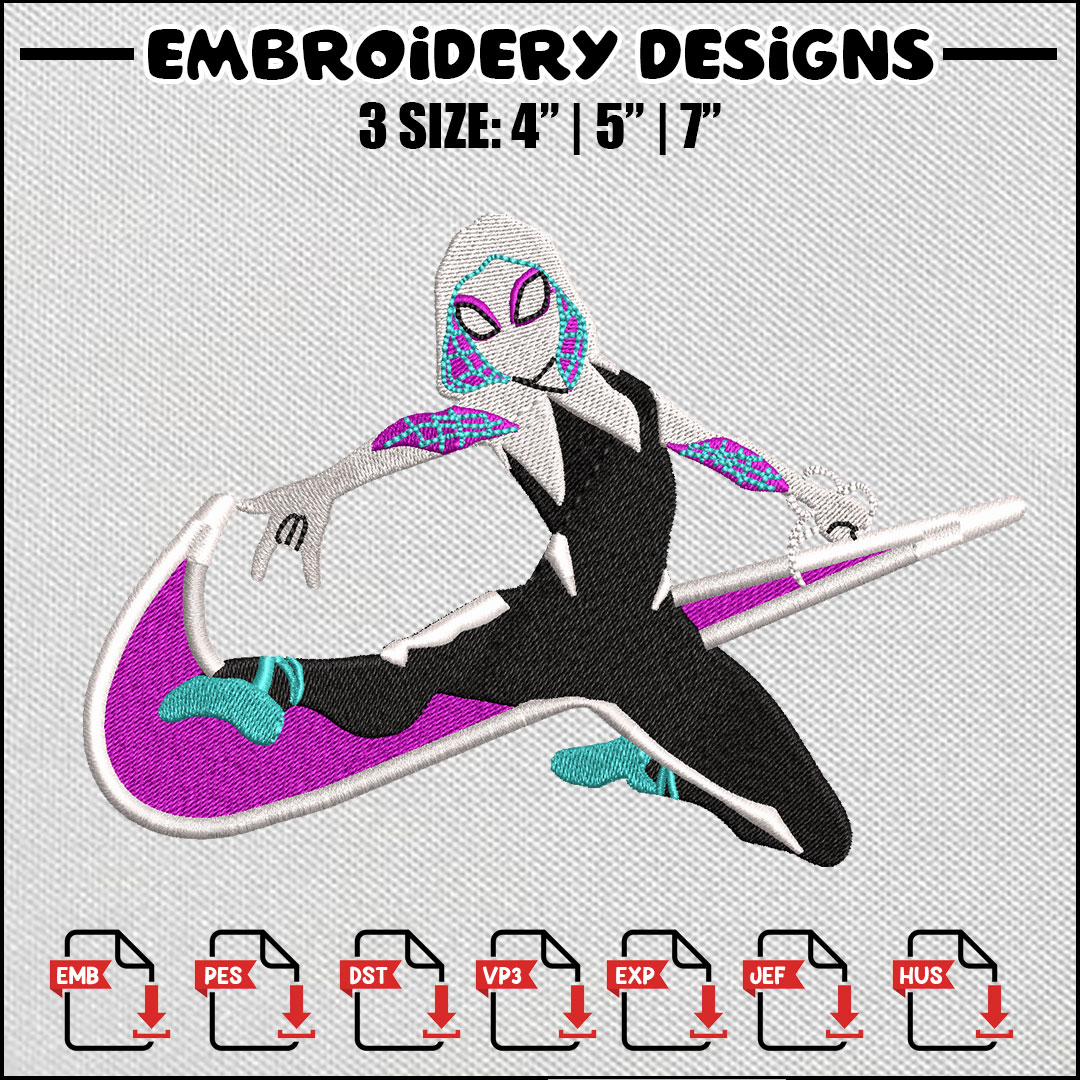 Spider gwen nike embroidery design, Nike design, Embroidery | Inspire ...