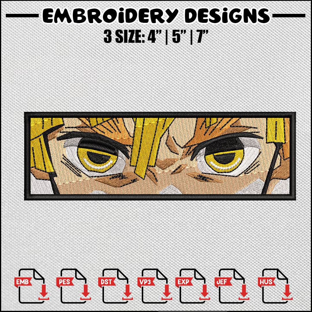 Zenitsu eyes embroidery design, Demon slayer design, Embroid - Inspire ...