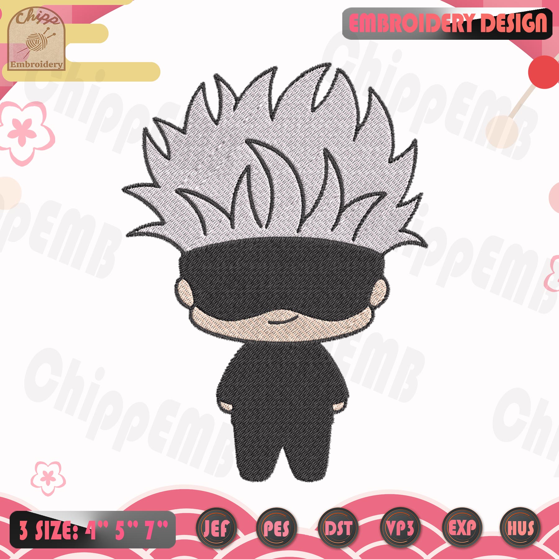 Jujutsu Kaisen Embroidery Design Anime Embroidery Design M Inspire Uplift
