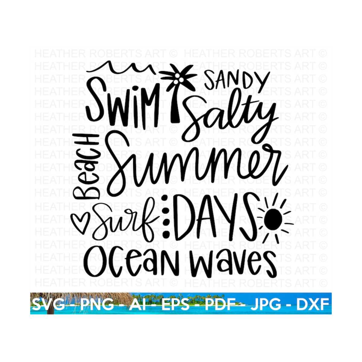 Summer Word Collage SVG, Summer SVG, Beach SVG, Beach Life, - Inspire ...
